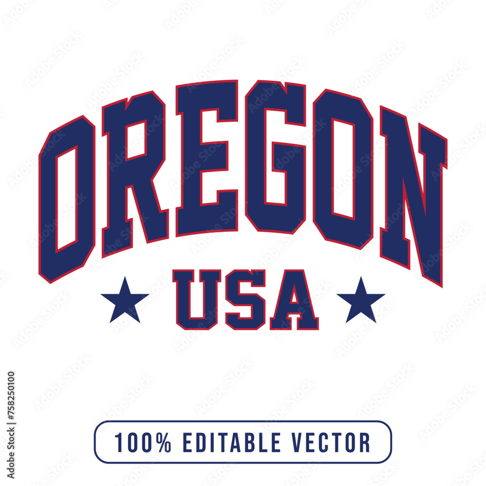 Oregon text effect vector. Editable college t-shirt design printable ...