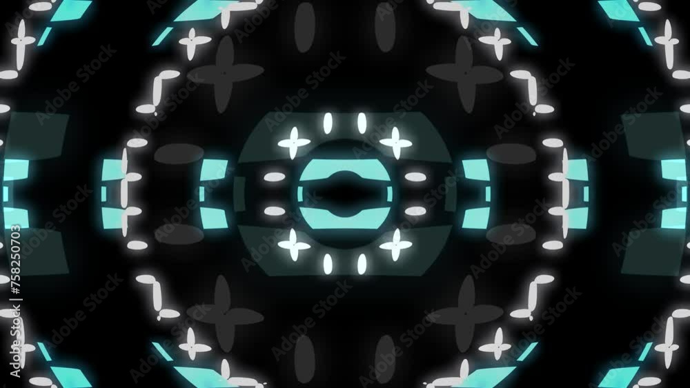 Vidéo Stock Black background with a repeating white and blue pattern ...