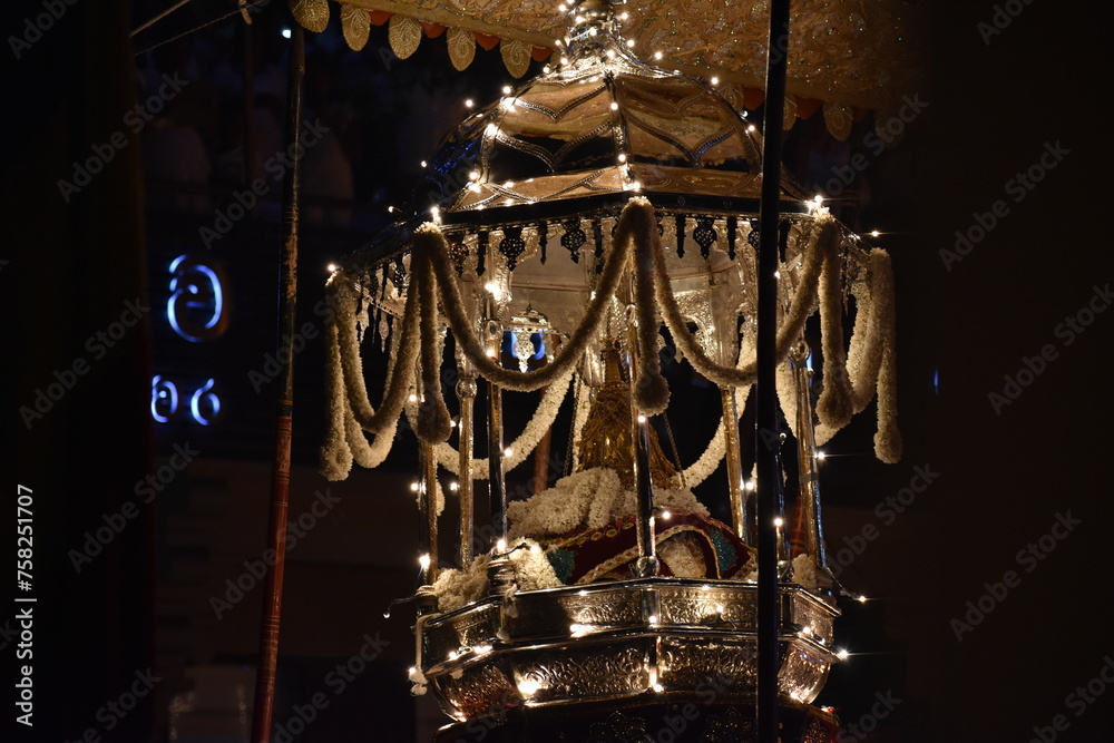 Perahera casket that carrying by a tusker in Kandy Esala Perahera at ...