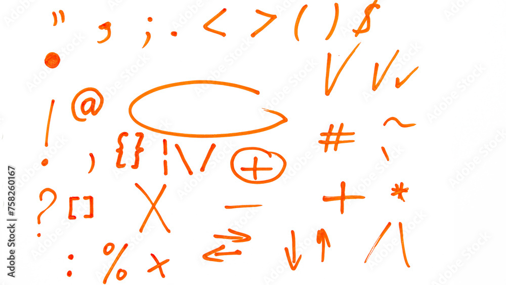 Red Marker Symbols Isolated on White Background. Miscellaneous red ...