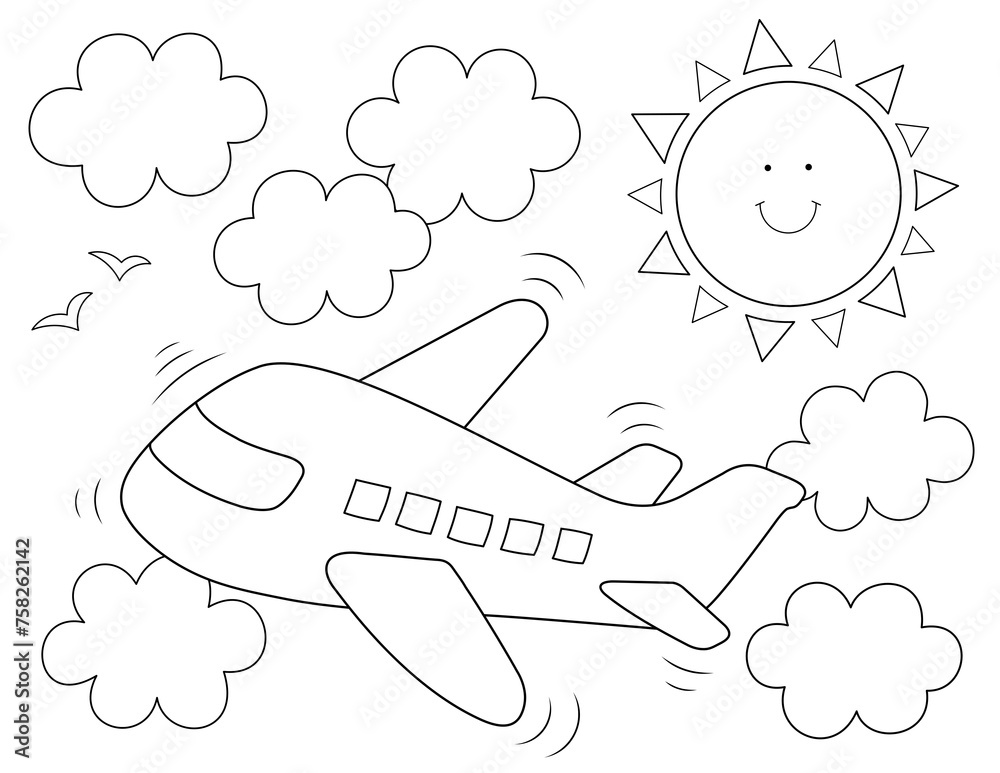 simple airplane coloring page for kids. you can print it on standard 8 ...