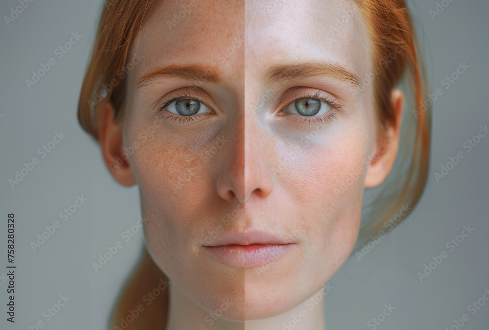 Skin defects, before and after treatment. Stock photo of healing ...