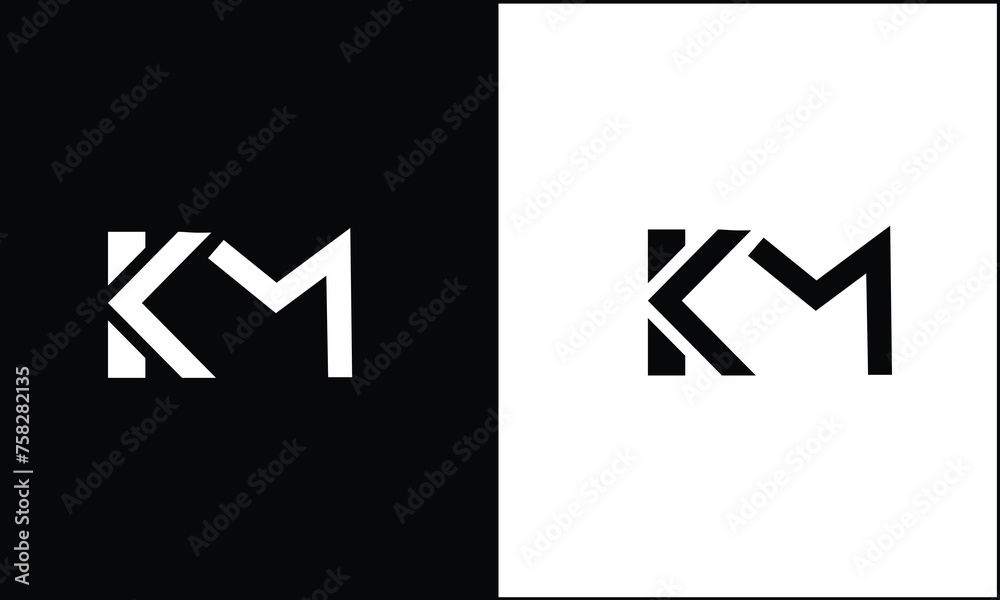 KM, MK, K, M, Abstract Letters Logo Monogram Stock Vector | Adobe Stock