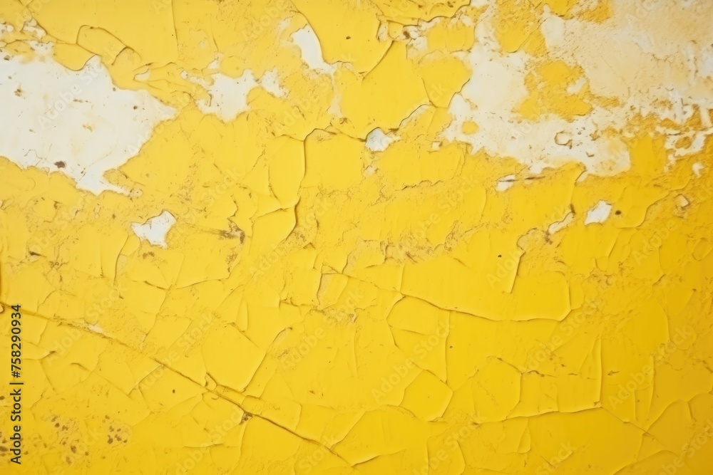 Texture of yellow cracked and peeling paint on a wall. Yellow Peeling ...