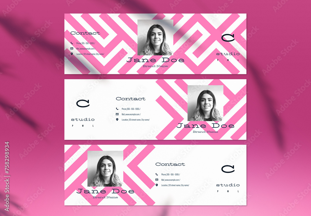 Set Creative Email Signatures Layout Stock Template | Adobe Stock