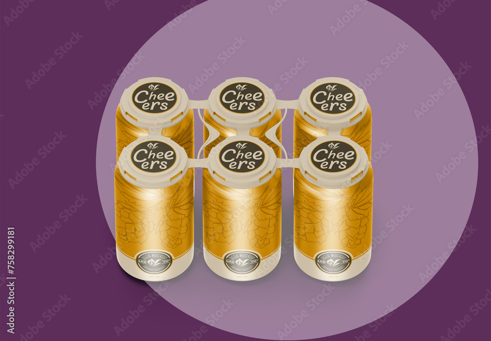 Beer Pack Mockup Stock Template | Adobe Stock