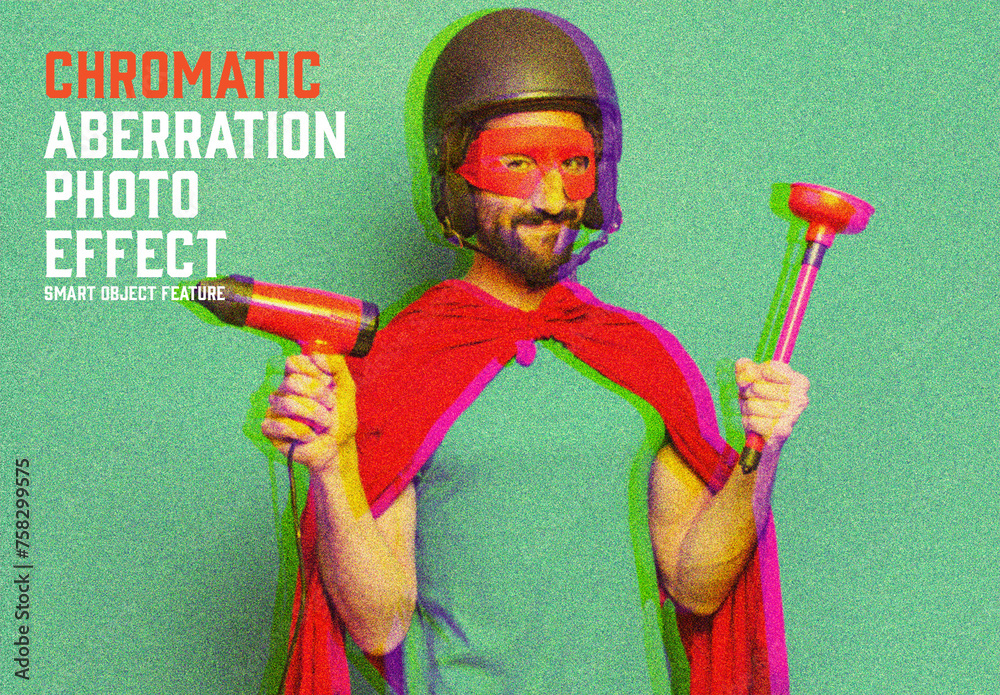 Chromatic Aberration Photo Effect Stock Template | Adobe Stock