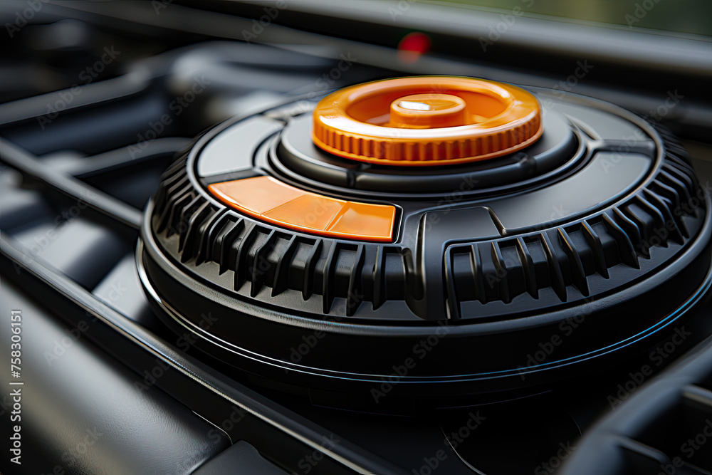 Car fuel tank cap close up, cap with numbers and combination lock. The ...