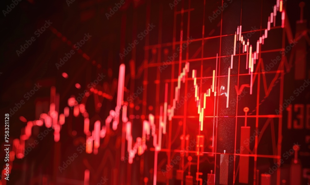 Stock crash on market, loss trading and investment indicators downturn ...