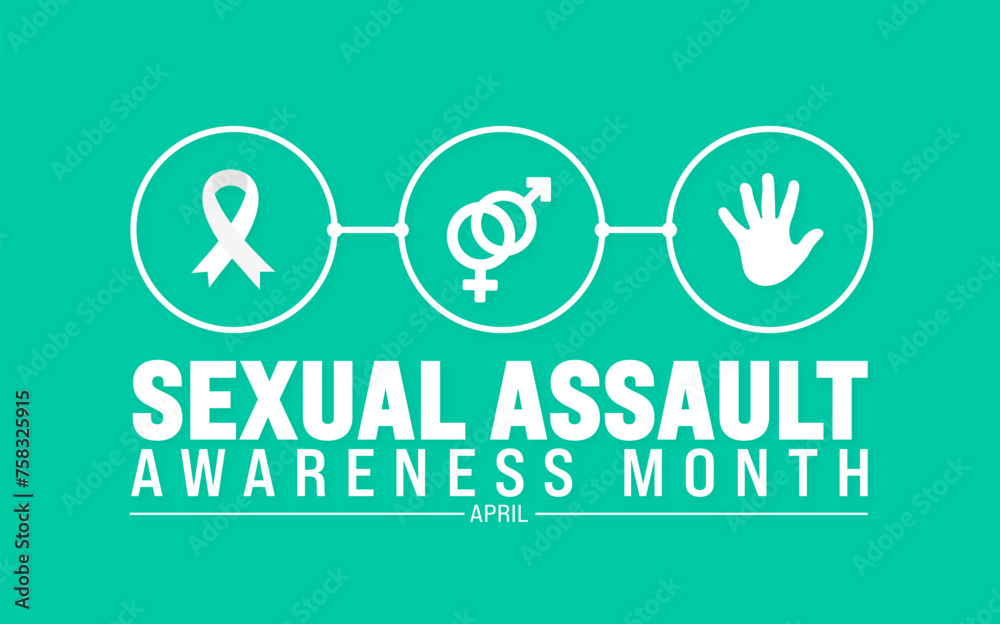 April is Sexual Assault Awareness Month background template. Holiday ...