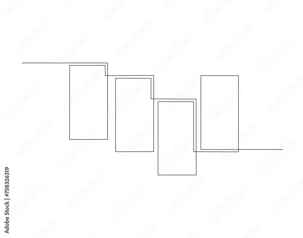 Continuous Line Drawing Of Wall Frame. One Line Of Picture Frame. Frame ...