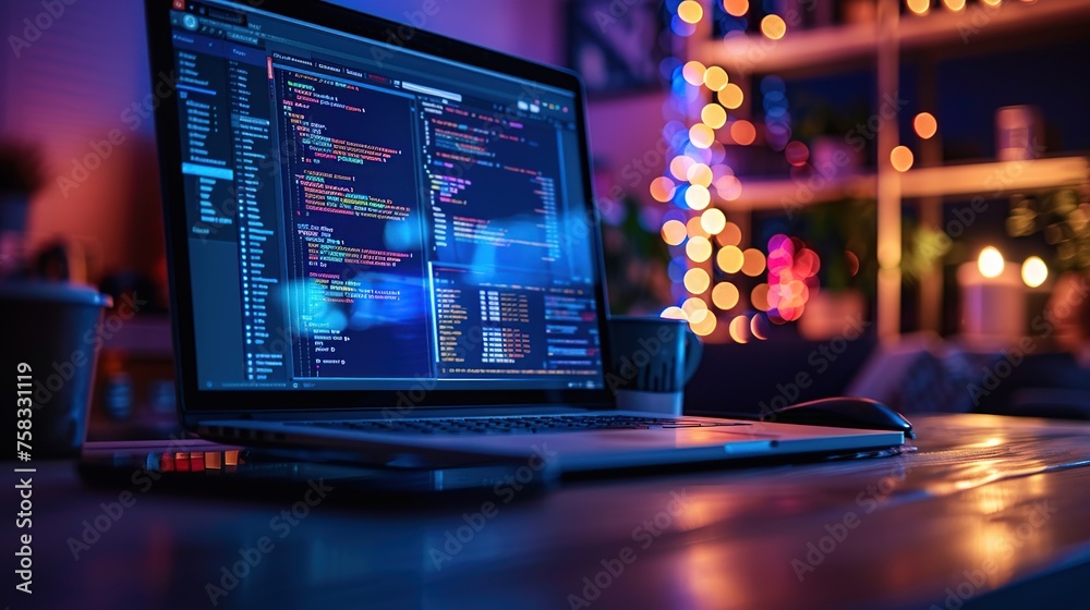 Coding Html And Programming On Screen Laptop Development Web Developer Stock Illustration
