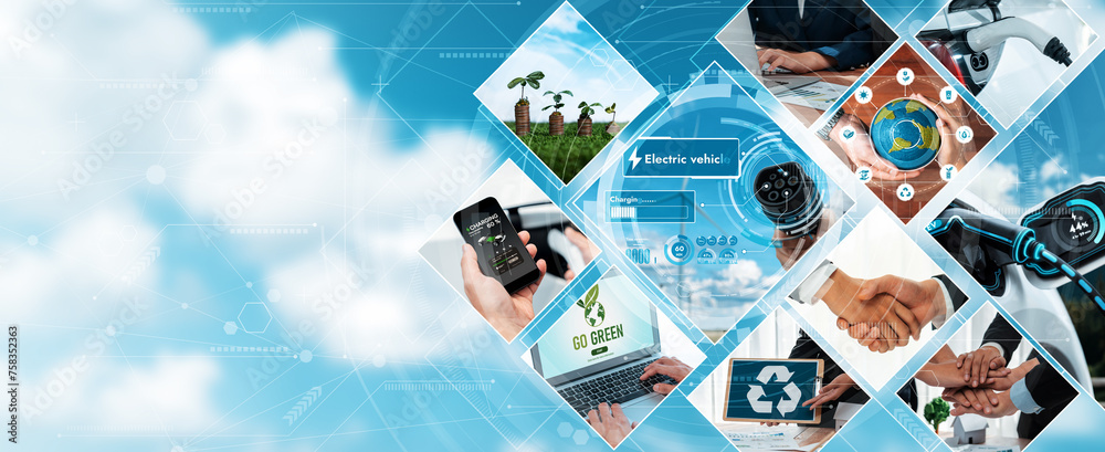 EV electric car vehicle charging and sustainable LCA green energy ...