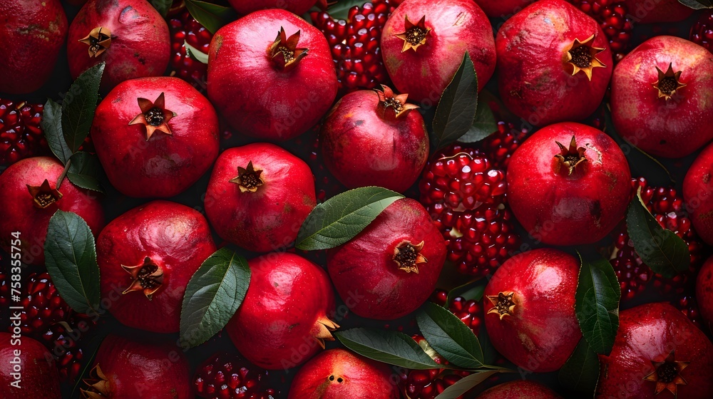 many Fresh gorgeous pomegranates with seeds Wallpaper, dark colors and ...