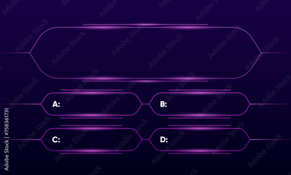 Quiz game or intellectual challenge contest template. Quiz neon ...