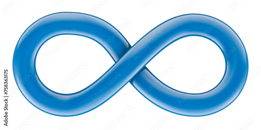 Blue Infinity symbol, 3D rendering isolated on transparent background ...