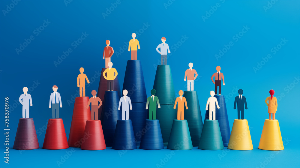 Corporate Hierarchy Representation with Colorful Figures on Stacked ...