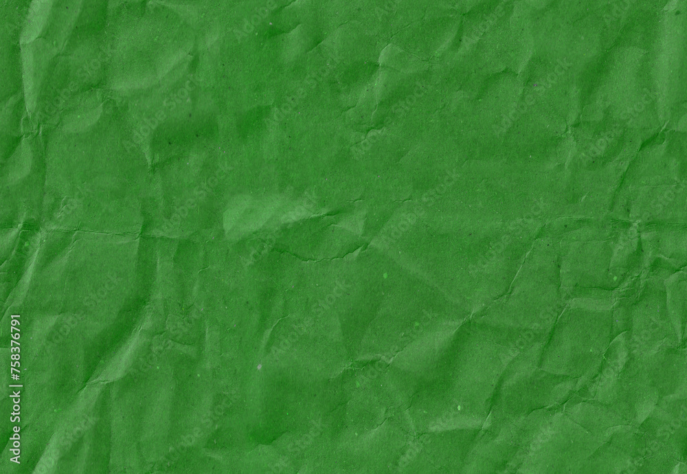 Seamless crumpled dark green craft paper texture. Old scrapbook ...