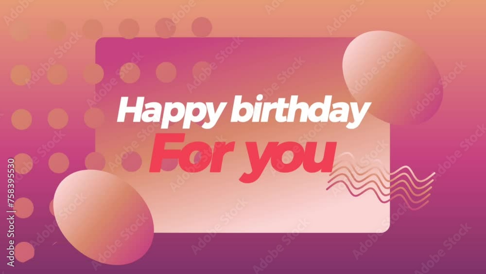 The video is a simple animated birthday greeting. It starts with a ...