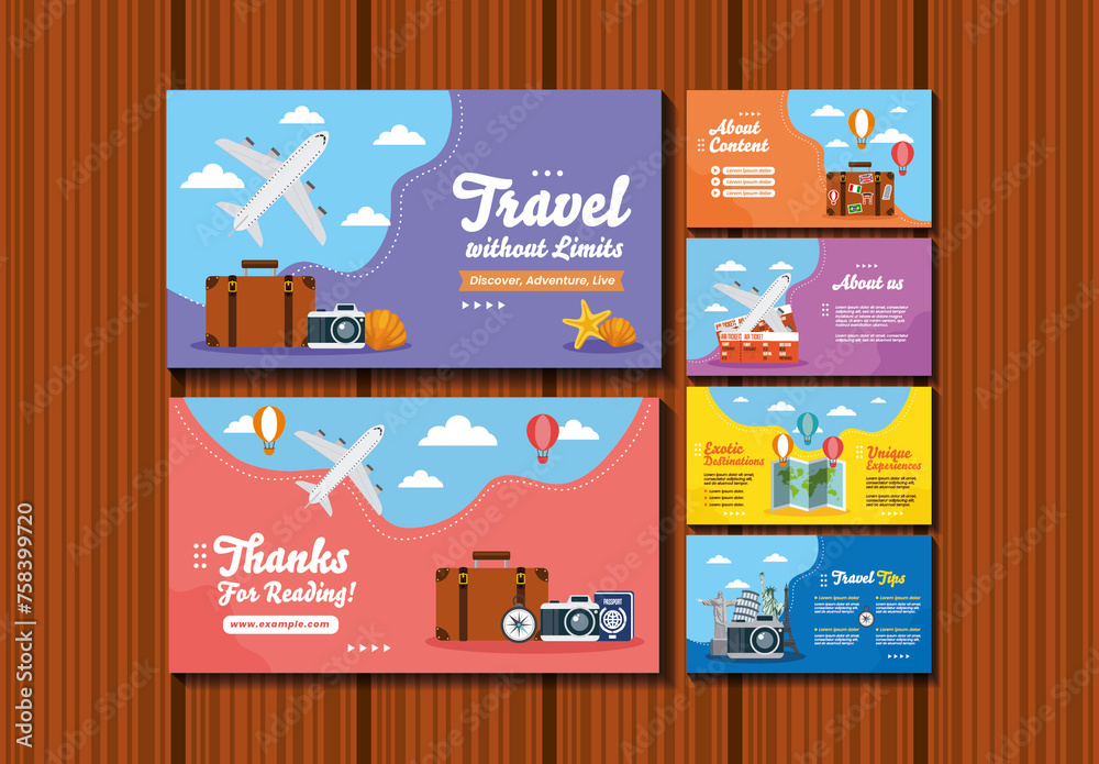 Colorful Travel Adventure Journey Presentation Slides Template Stock ...