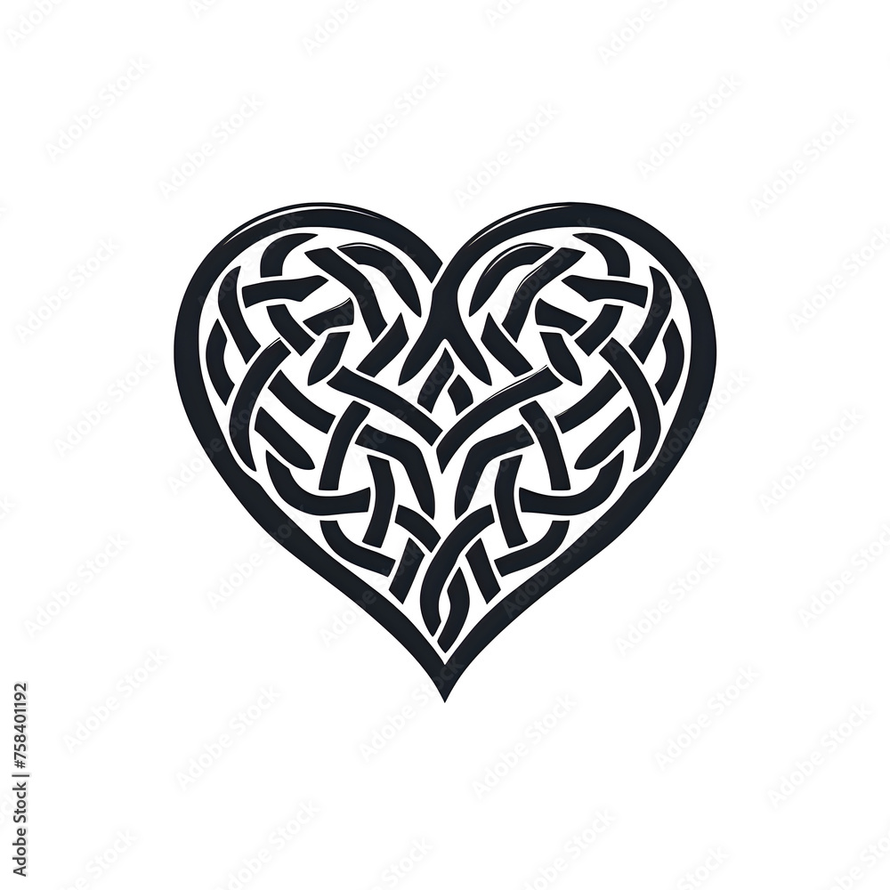 Celtic Knot Heart on Black Background. An elegant Celtic knot heart ...