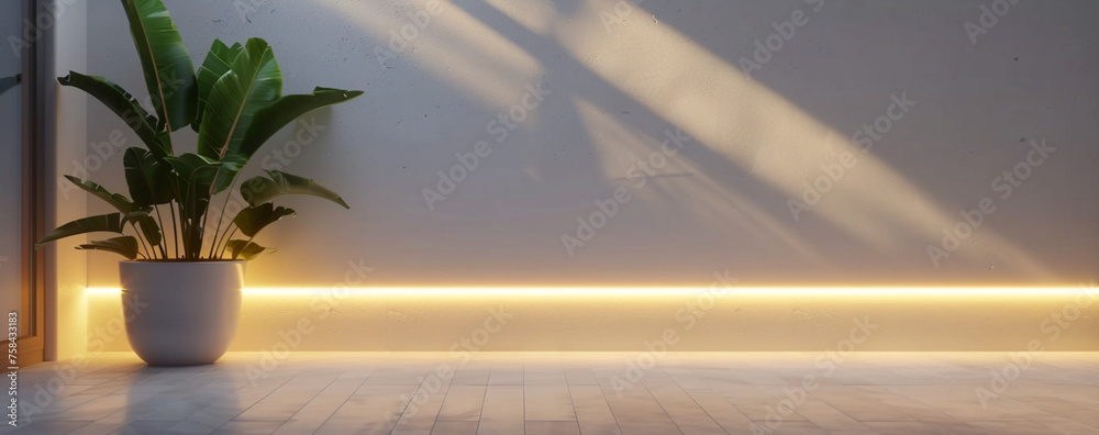 modern interior design of a living room with LED illuminated shadow gap ...