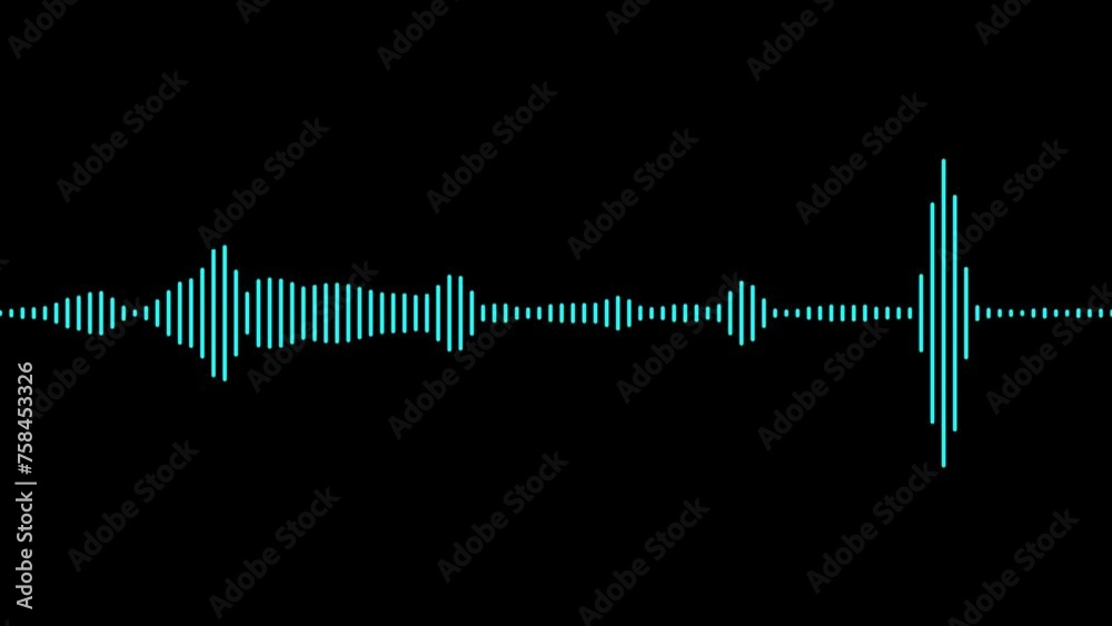 Sound wave animation with white bars on black background, Visualization ...