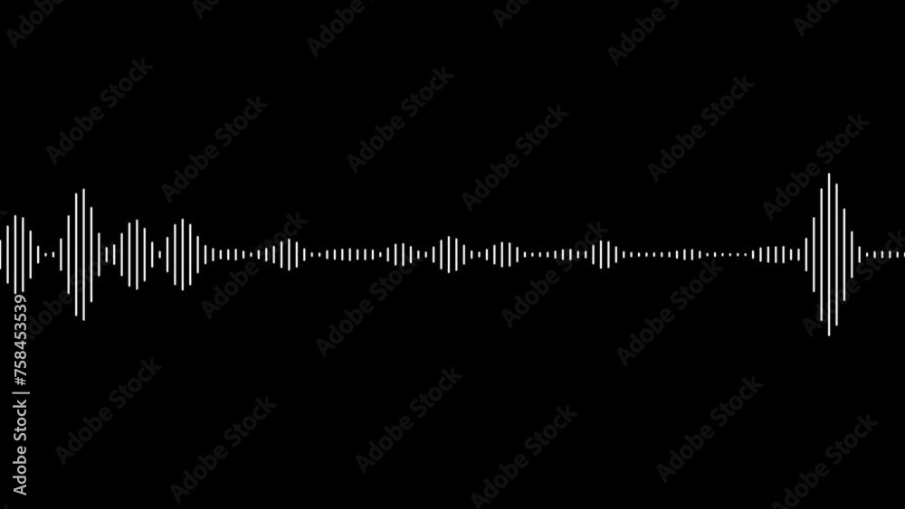 Sound wave animation with white bars on black background, Visualization ...
