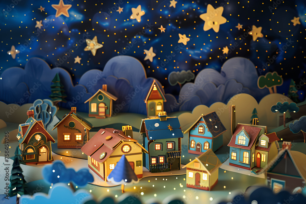 Children's wallpaper featuring a "good night, sweet dreams" concept art ...