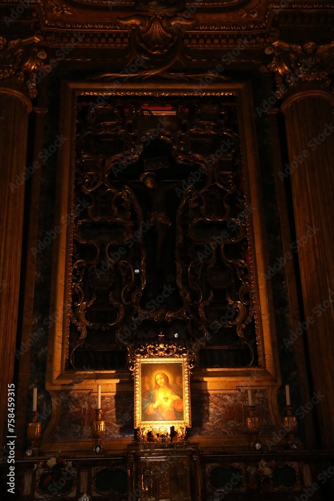 Rome, Italy - February 3, 2024: Ornate cross design of cruxification of ...