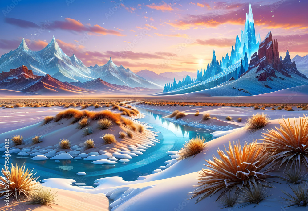 Frozen Desert Landscape, Landscape, Frozen, Desert, Winter, Snow, Cold ...
