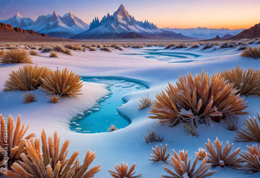 Frozen Desert Landscape, Landscape, Frozen, Desert, Winter, Snow, Cold ...