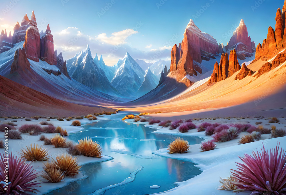 Frozen Desert Landscape, Landscape, Frozen, Desert, Winter, Snow, Cold ...