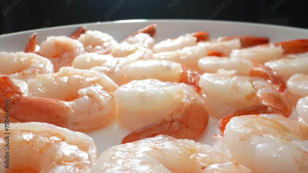 Frozen shrimp: harvested from sea, processed, frozen for freshness ...
