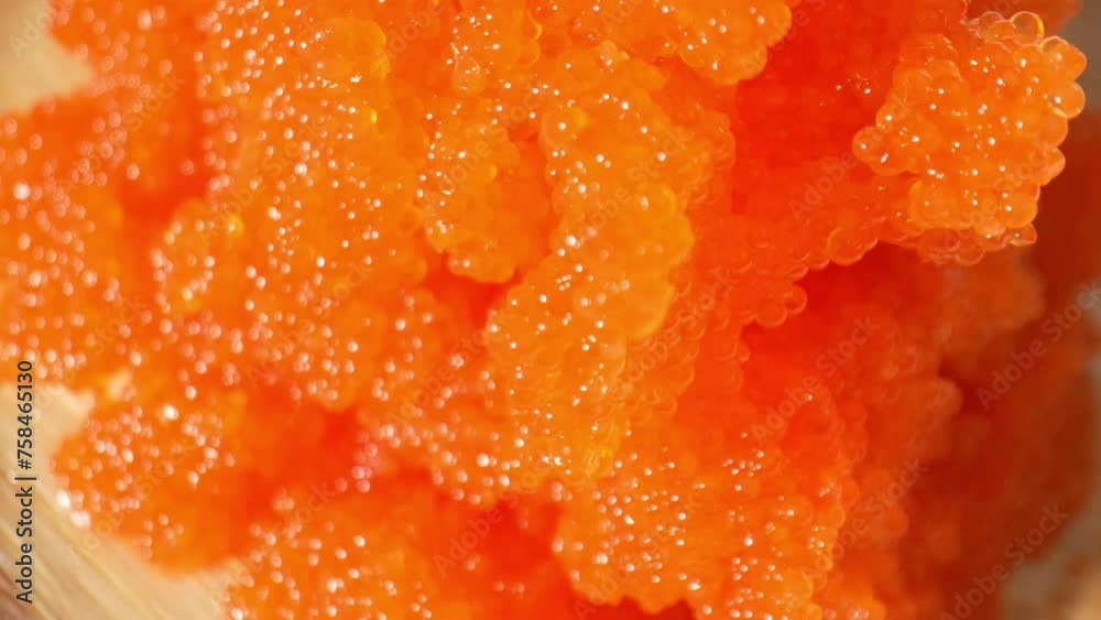 Tobiko: Japanese cuisine staple, fish roe from Tobiuo flying fish ...