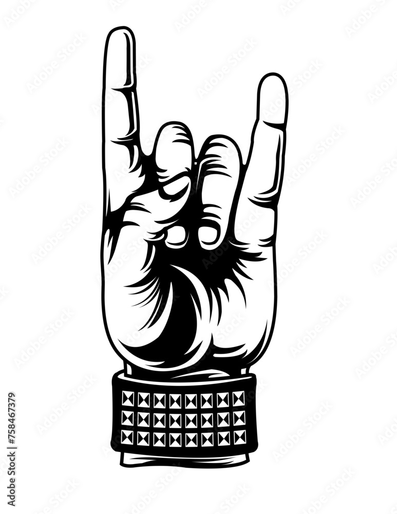 Vetor de Rock n Roll Illustration, Rockers Hand Sign Cut File, Hardcore ...