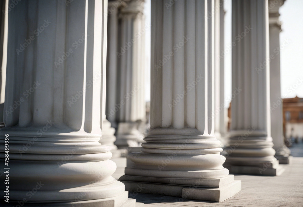 isolated columns old background white architectural two poduim dais ...