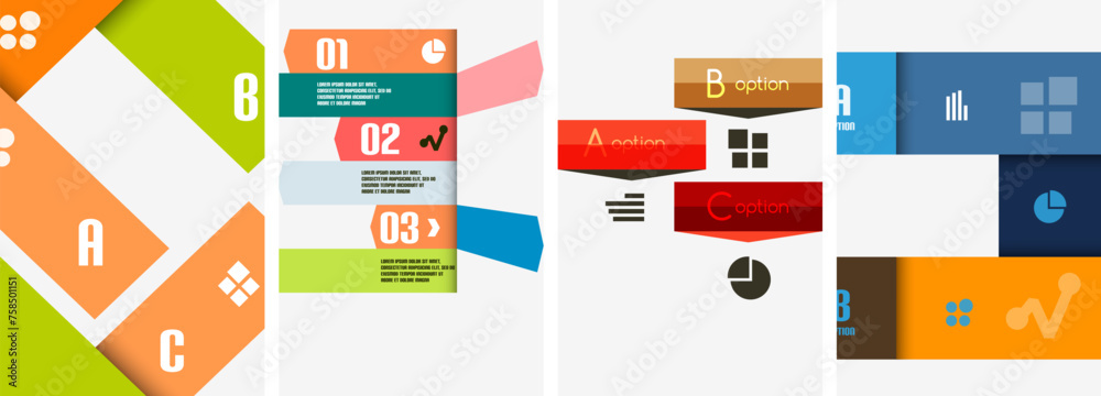Set of line infographic poster backgrounds. Vector illustration For ...