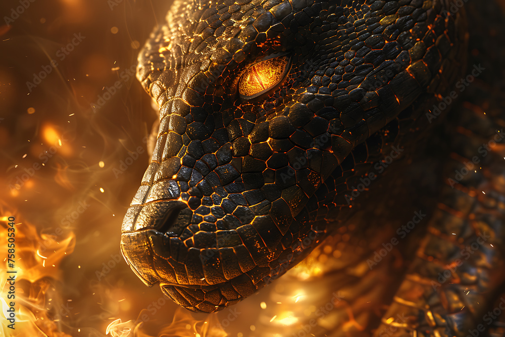 A striking depiction of Apophis, the ancient Egyptian deity symbolizing ...