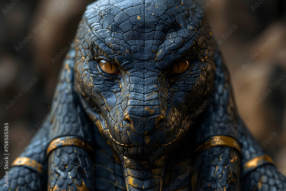 A striking depiction of Apophis, the ancient Egyptian deity symbolizing ...