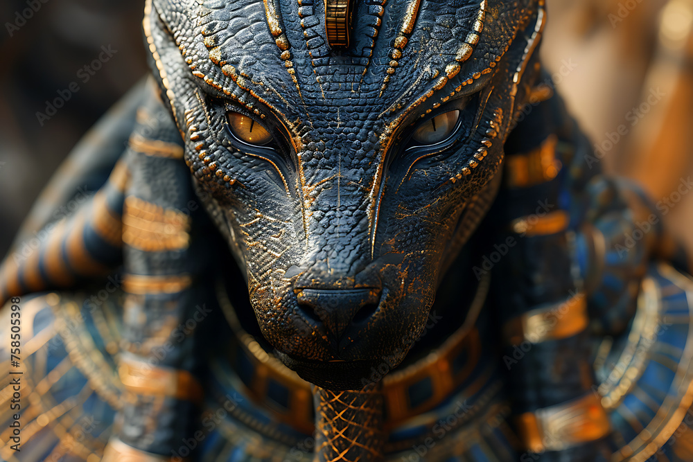A striking depiction of Apophis, the ancient Egyptian deity symbolizing ...