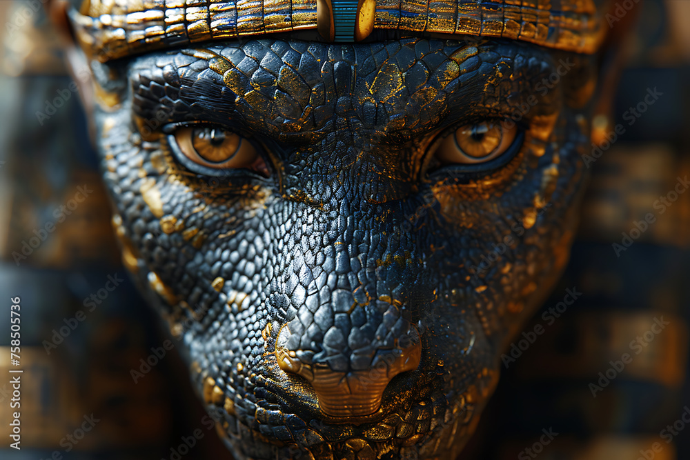 A striking depiction of Apophis, the ancient Egyptian deity symbolizing ...
