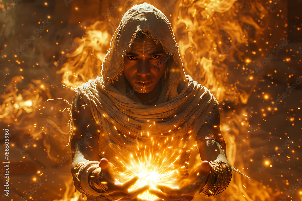 A stunning depiction of Atum, a vital deity in Egyptian mythology ...