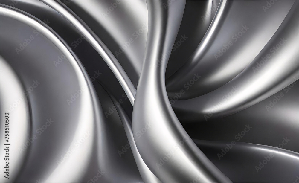 Feche a textura de metal líquido brilhante na cor cinza prateado com ...