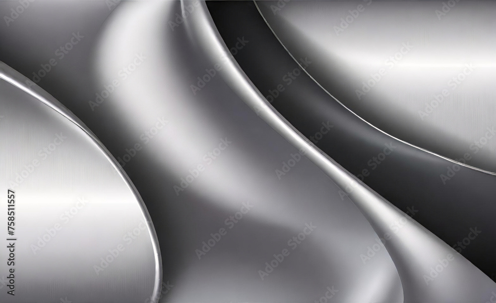 Feche a textura de metal líquido brilhante na cor cinza prateado com ...