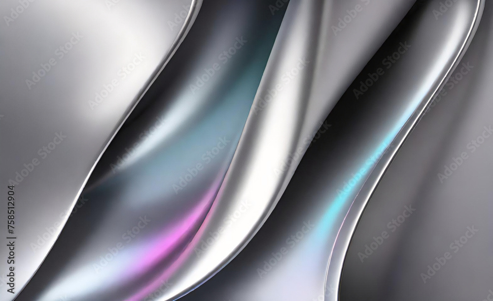 Feche a textura de metal líquido brilhante na cor cinza prateado com ...