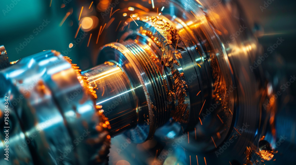 An upclose photograph of a spindle equipped with advanced ting tools ...