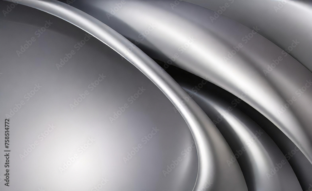 Feche a textura de metal líquido brilhante na cor cinza prateado com ...