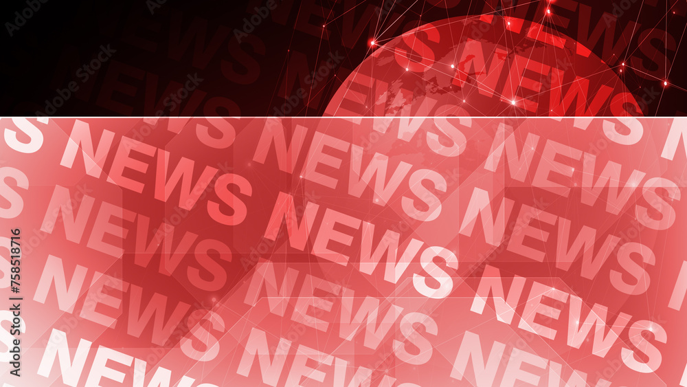 Red news background with world globe breaking story global report, news ...