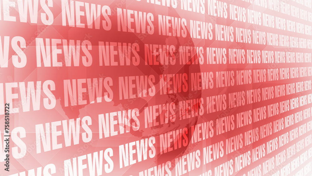 Information about news background and world globe in red with broadcast ...
